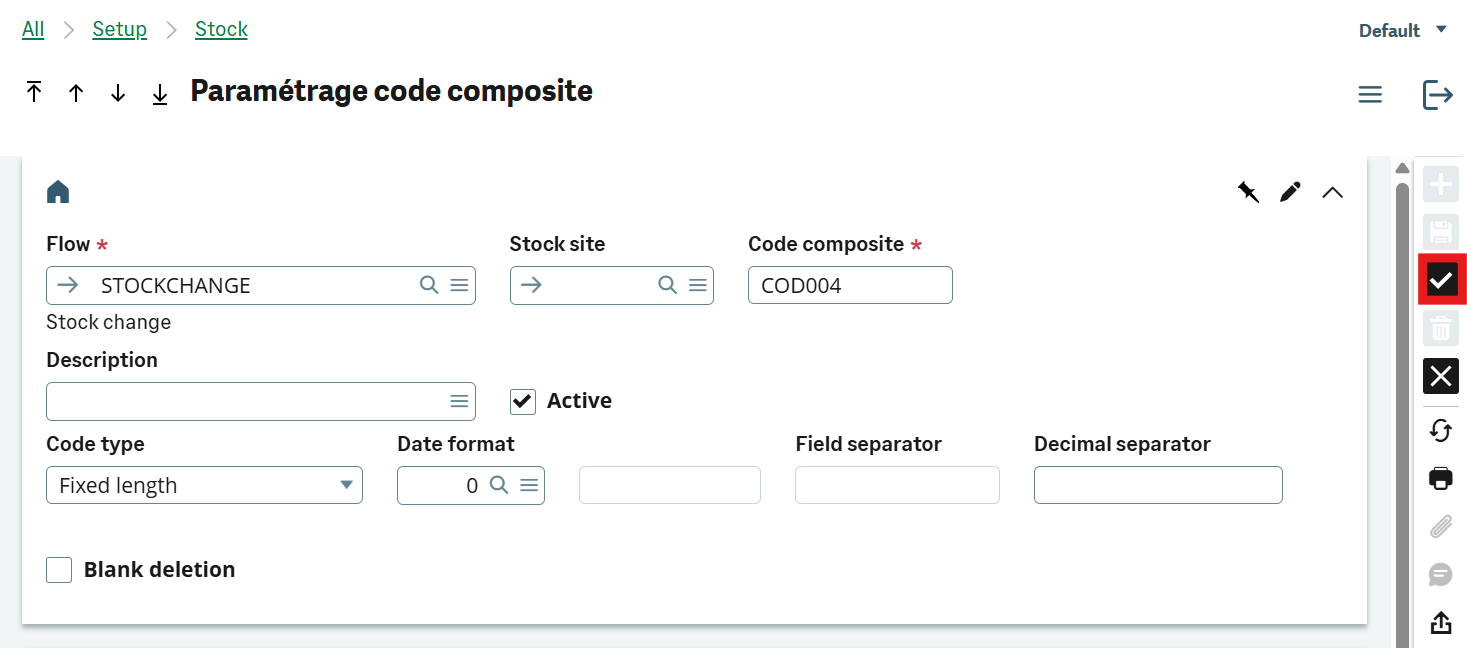 Composite code setup