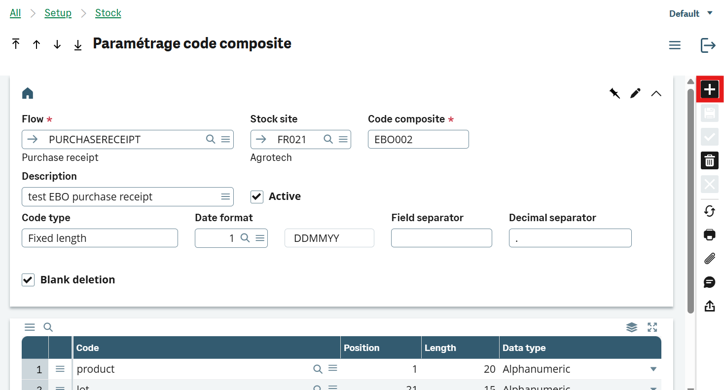 Composite code setup