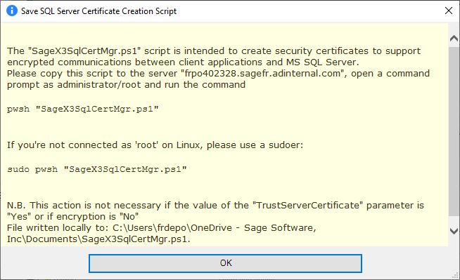 Set encryption for database server