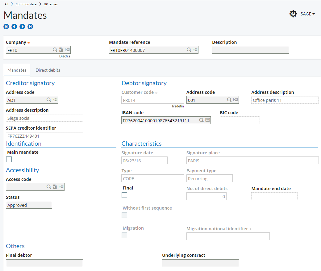 Creación y gestión de mandatos