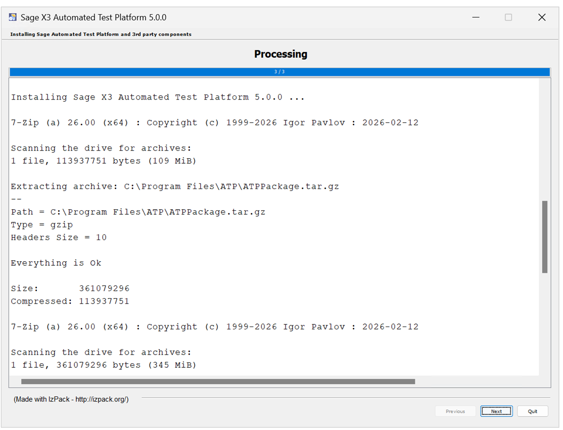 Installing and updating the Sage X3 Automated Test Platform library