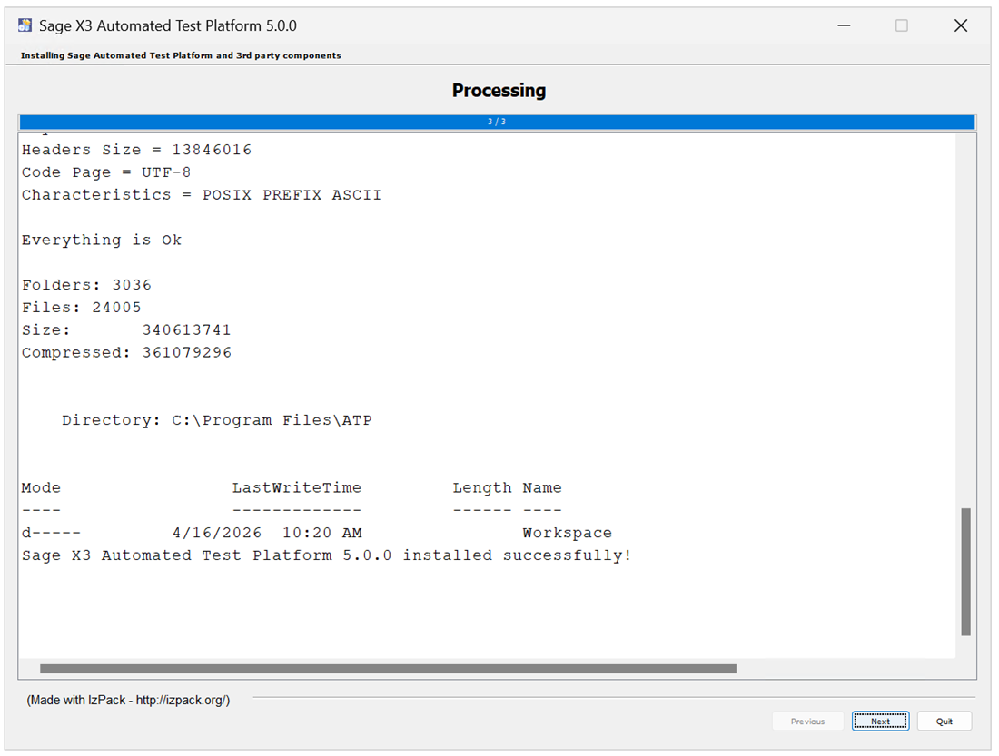 Installing and updating the Sage X3 Automated Test Platform library