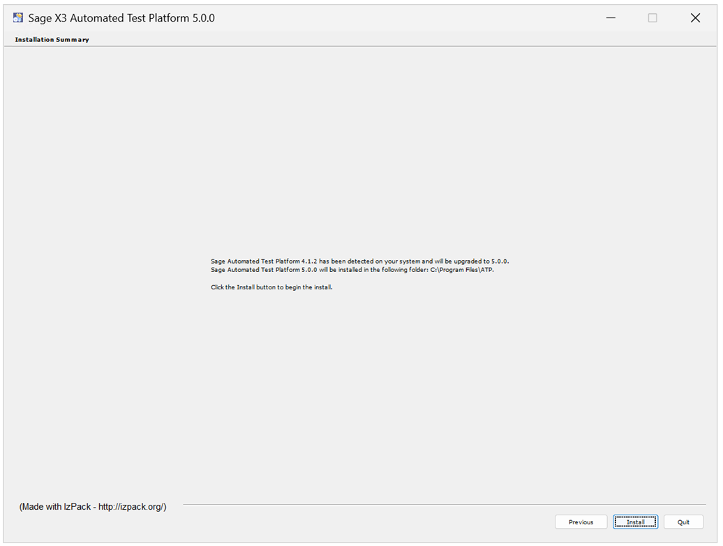 Installing and updating the Sage X3 Automated Test Platform library